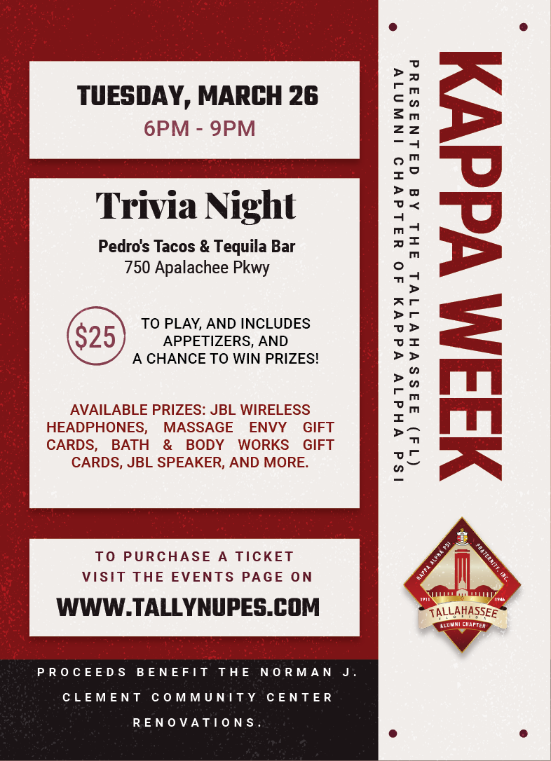 Trivia Night - The Tallahassee (FL) Alumni Chapter of Kappa Alpha Psi ...