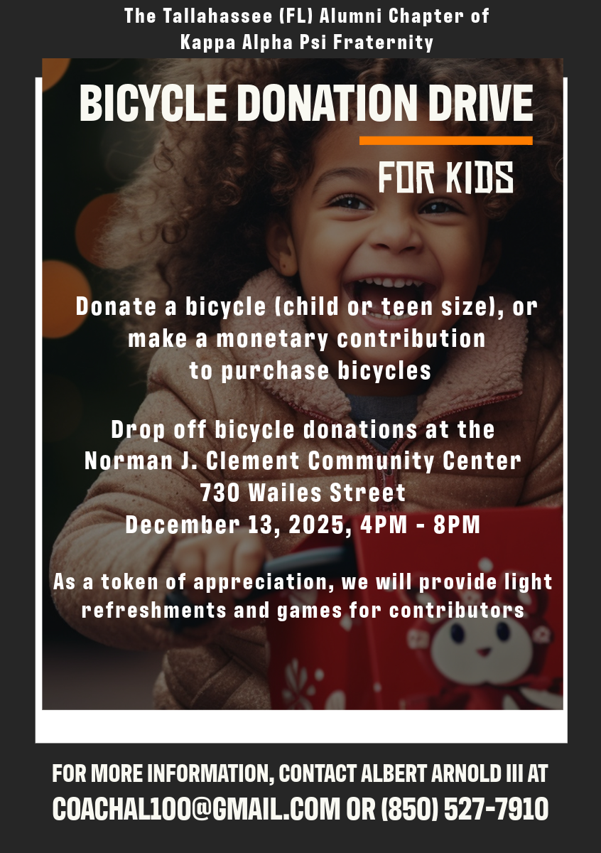 Bicycle Donation Drive - The Tallahassee (FL) Alumni Chapter of Kappa ...